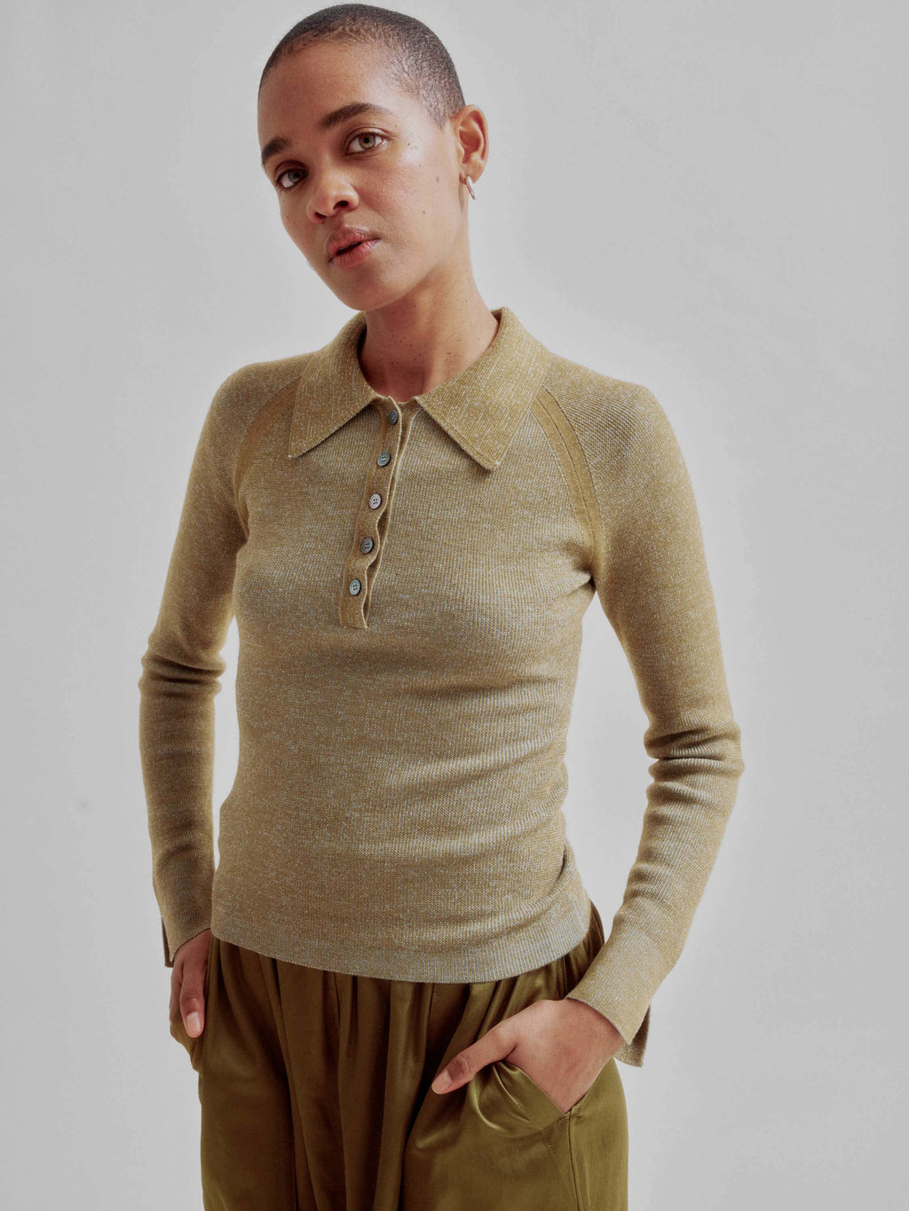 Combo Ribbed Polo in Pickle x Sky Blue – SAYAKA DAVIS NEW YORK