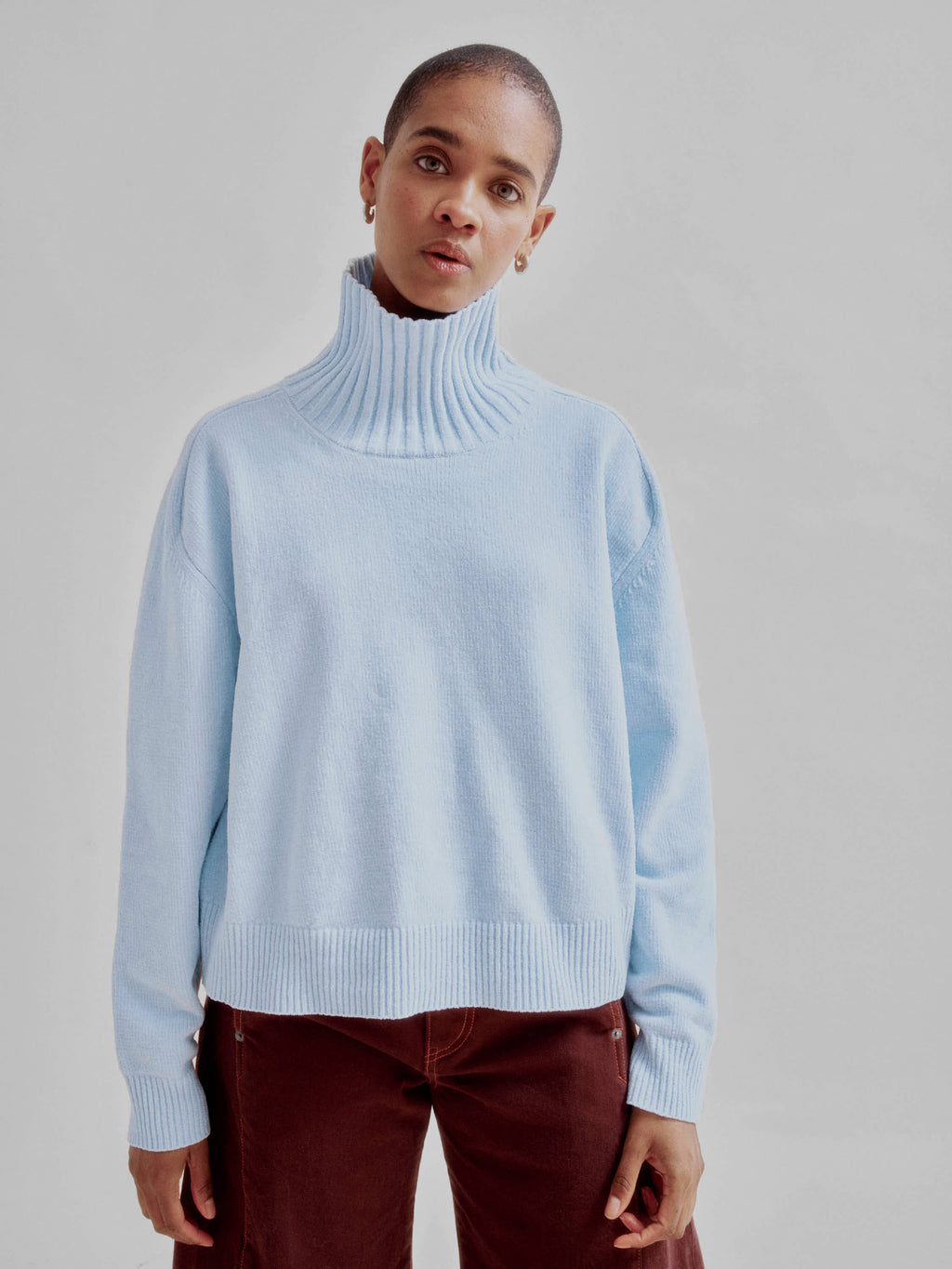 Highneck Sweater in Baby Blue – SAYAKA DAVIS NEW YORK